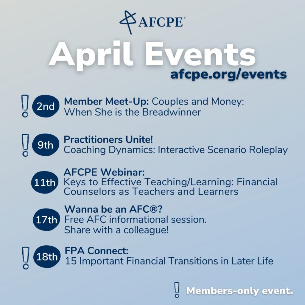 AFCPE® | Upcoming Events