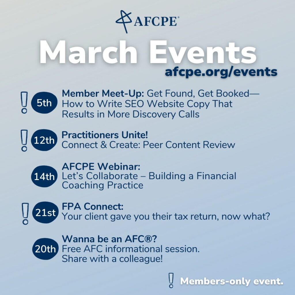 AFCPE® | Upcoming Events
