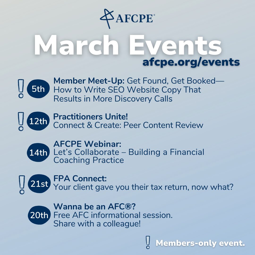 AFCPE® | Upcoming Events
