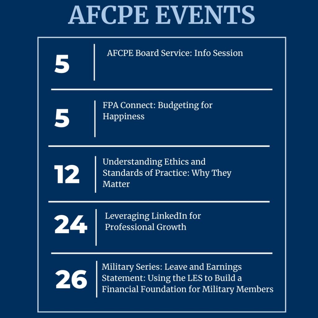 AFCPE® | Upcoming Events