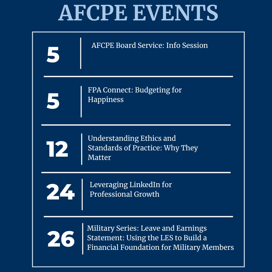AFCPE® | Upcoming Events